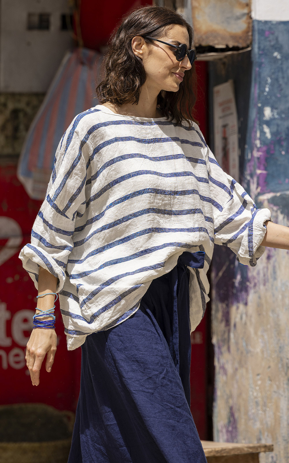 Saba Top Linen – Zebrano | Designer Clothing NZ
