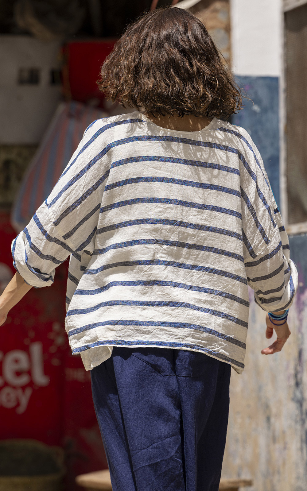 Saba Top Linen – Zebrano | Designer Clothing NZ
