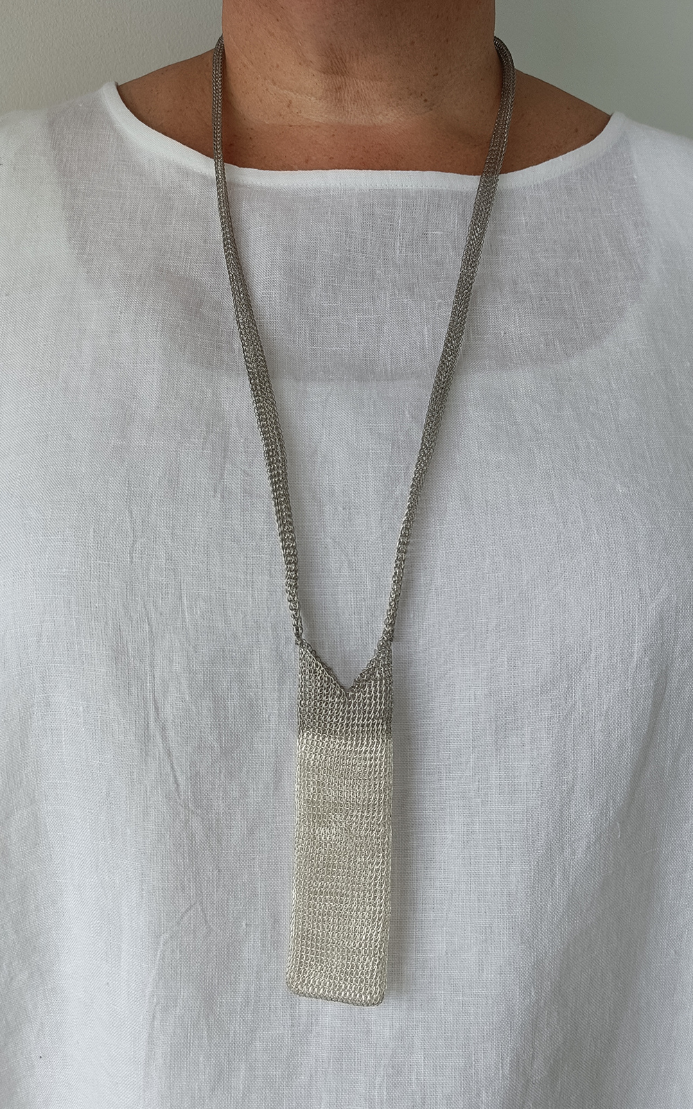 Linear Drop Necklace – Zebrano | Designer Clothing NZ