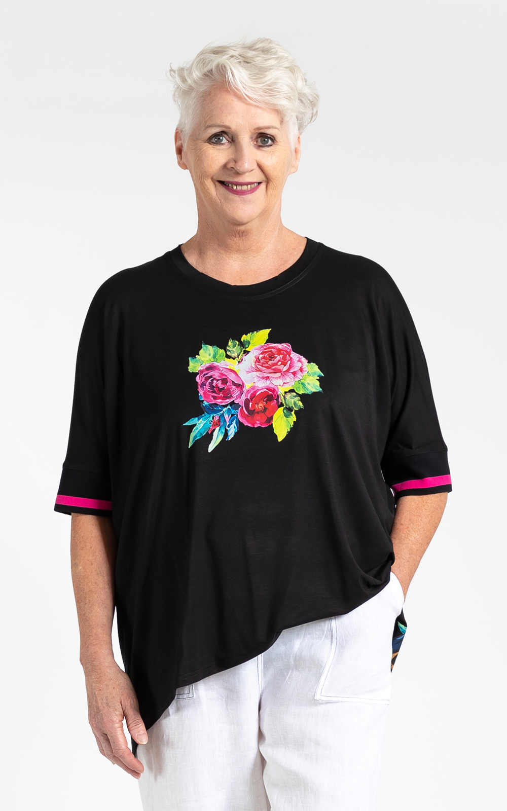 Relaxed Tee Peony – Zebrano | Designer Clothing NZ