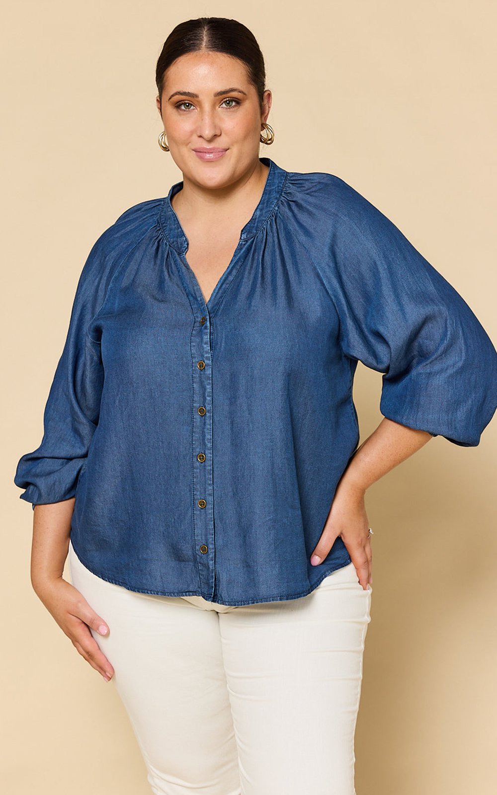 Kitty Tencel Top – Zebrano | Designer Clothing NZ