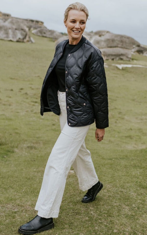 Talei Quilt Bomber – Zebrano | Designer Clothing NZ