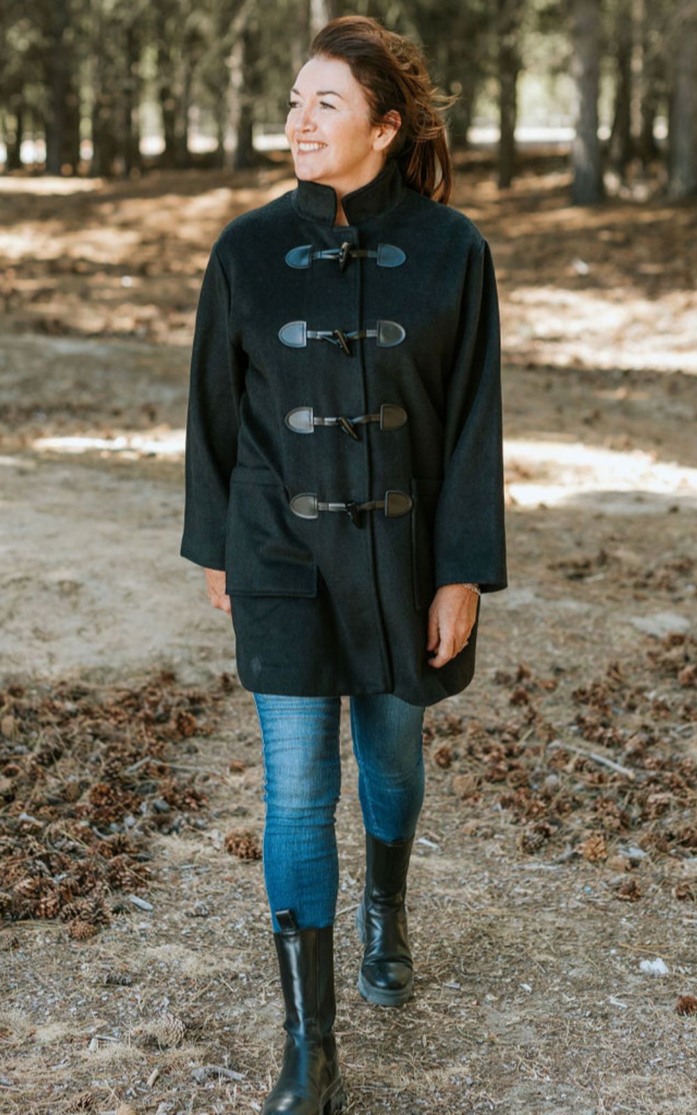 Virginia Duffle Coat – Zebrano | Designer Clothing NZ