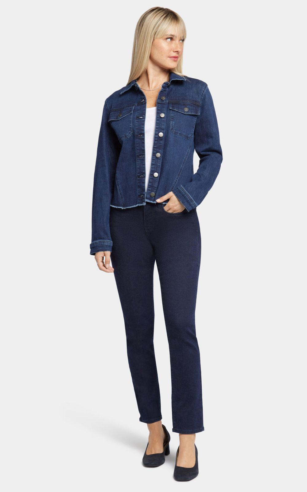 Womens Frayed Hem Denim Jacket – Zebrano | Designer Clothing NZ