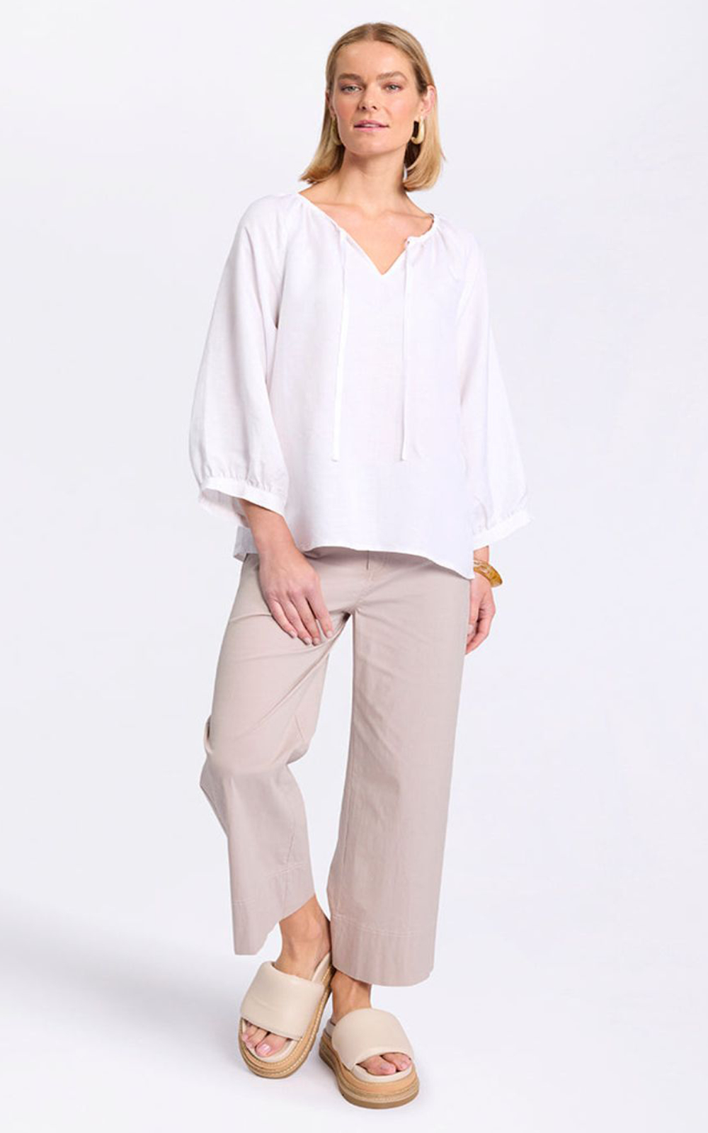 Raglan Sleeve Peasant Top – Zebrano | Designer Clothing NZ