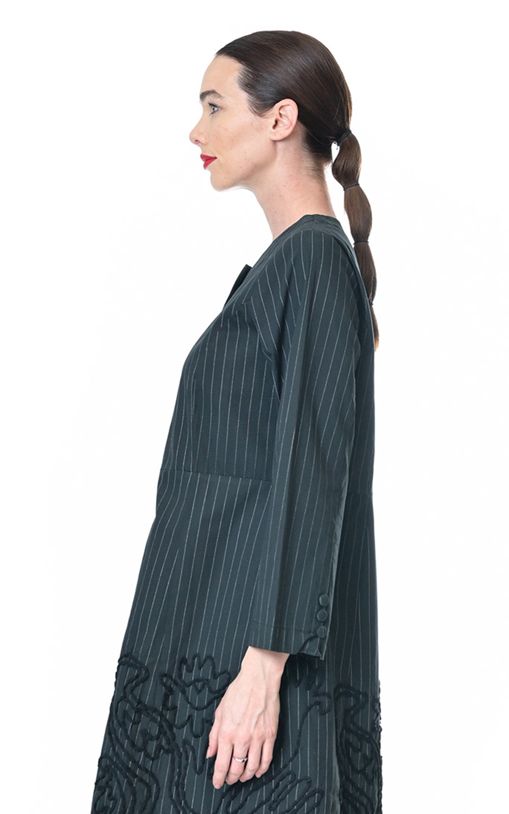 Pinstripe Noble Coat – Zebrano | Designer Clothing NZ