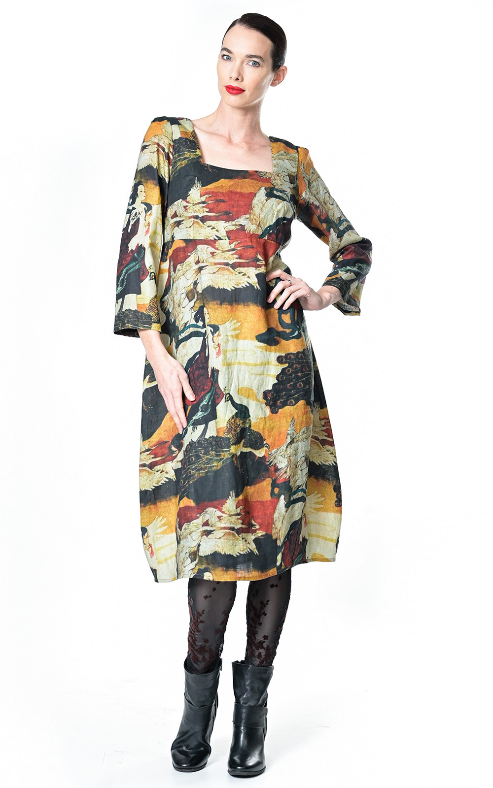 Geisha And Swans Bennett Dress – Zebrano | Designer Clothing NZ